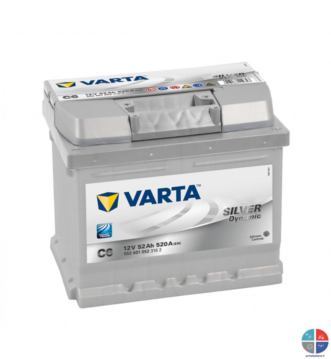 Batterie auto C6 12v 52ah 520A Varta silver Dynamic