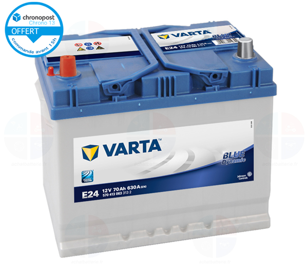 Batterie auto E24 12V 70ah/630A VARTA blue dynamic + à gauche, batterie ...
