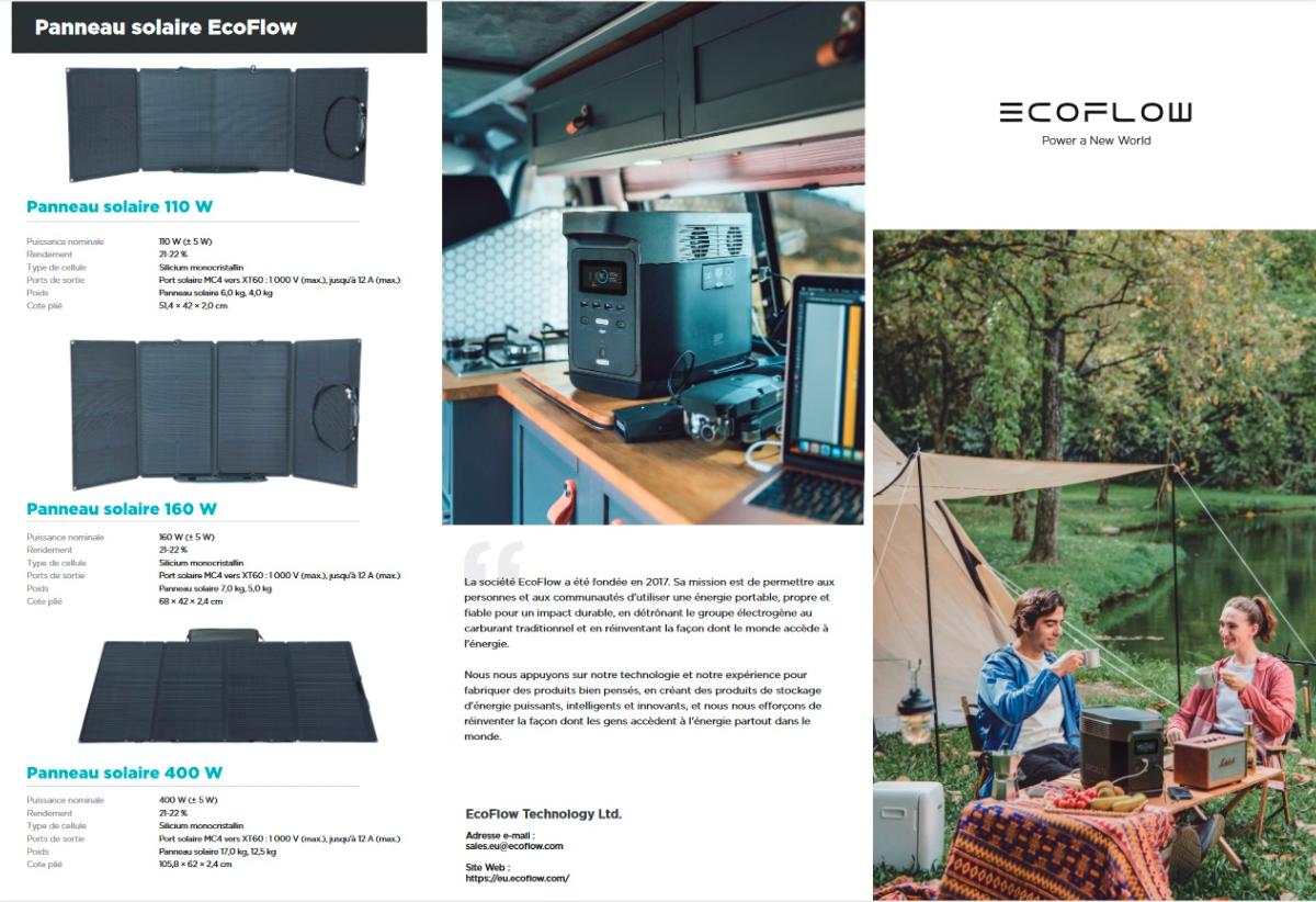 Panneau Solaire ECOFLOW Pliant et Portable 110W - Achatbatterie